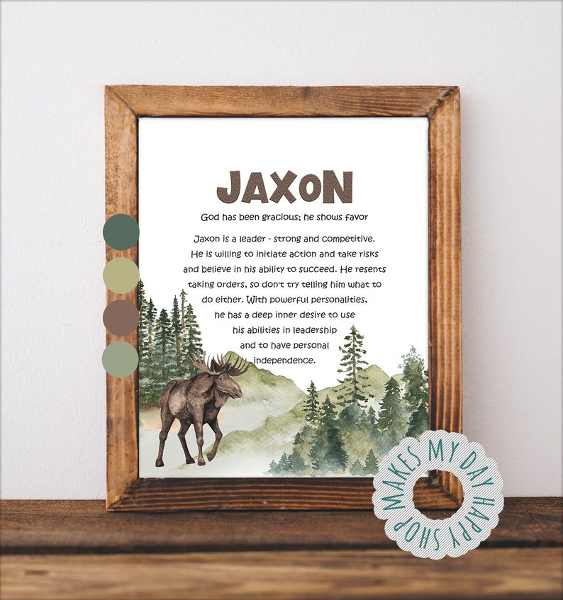 Aiden Personalized Name Meaning,custom Printable Name Wall Art ...