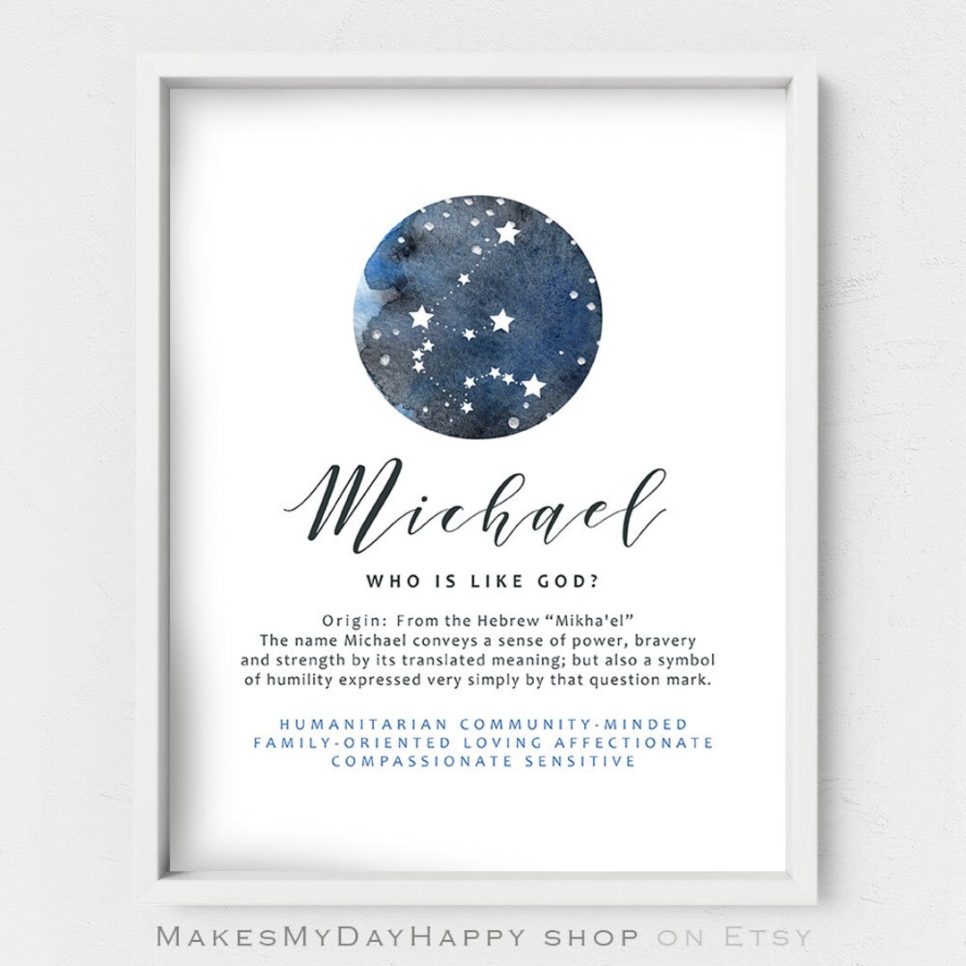 Michael Name Wall Art,zodiac Signs Poster,constellation Star Map ...
