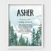 Asher Name Meaning,personalized Gift,holiday Season Last Minute Gift ...