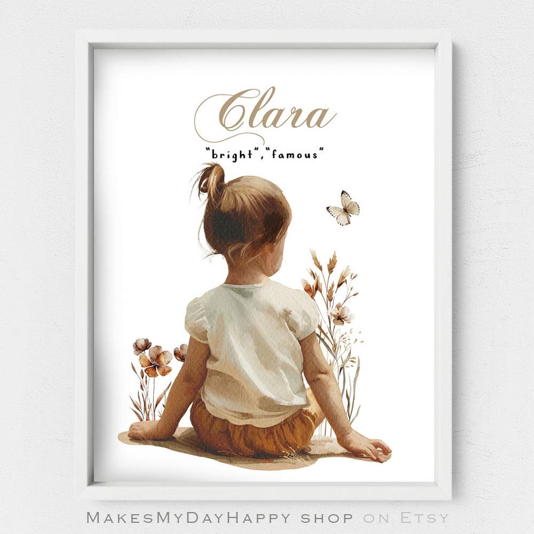 Clara Name Meaning,little Girl Nursery Personalized Gift,cute Little ...