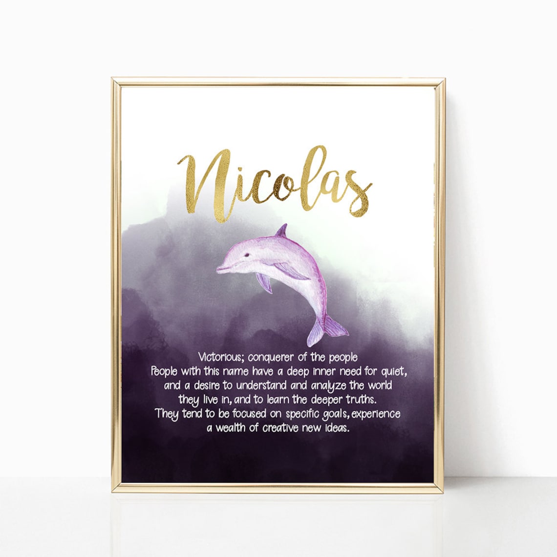 Custom Name Personalized Art Print with Meaning of Namebaby | Etsy