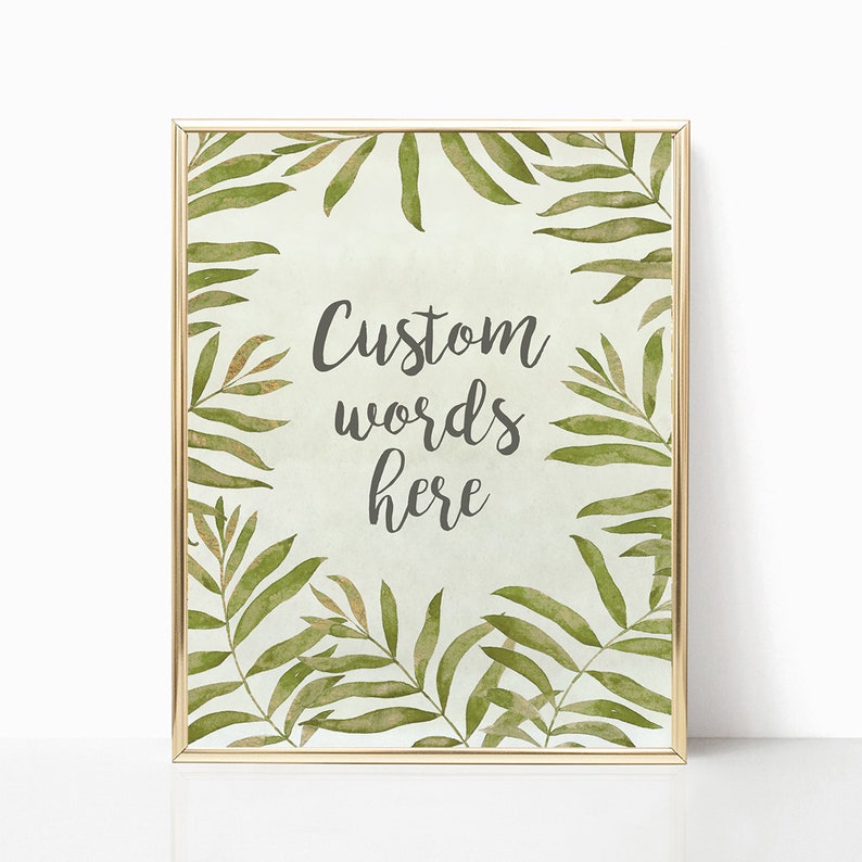 Green Leaf Custom Quote Printgreen Leaf Printable Wall - Etsy