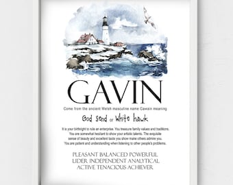 Gavin Name Meaning - Etsy