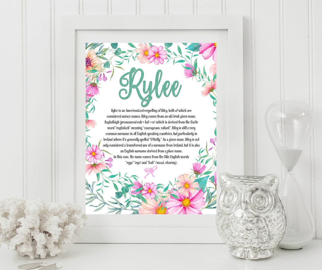 Custom Name Personalized Art Print With Meaning of Name,baby Shower ...