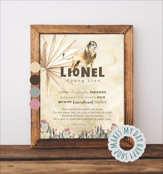 Lionel Personalized Name Meaningcustom Printable Meaning of - Etsy