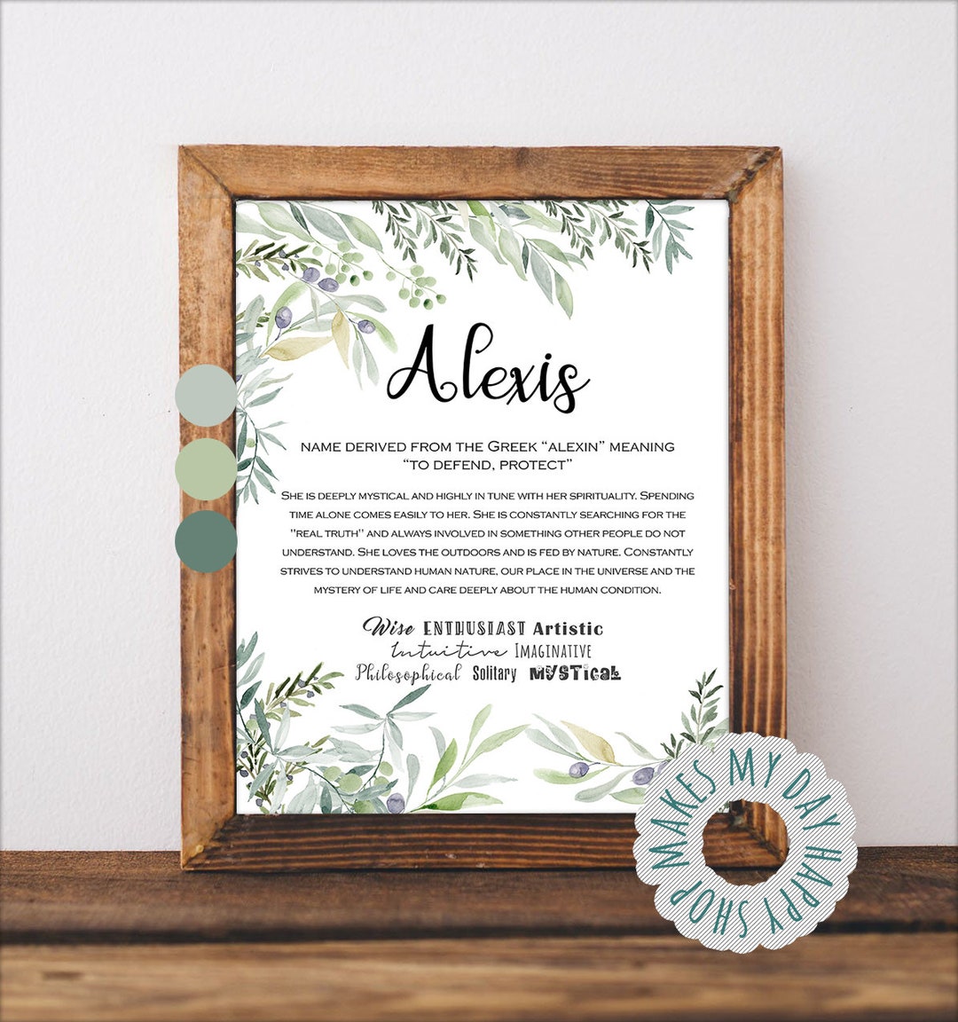 Personalized Name Meaning Decor,sign Name Wall Art,alexis Name,custom ...