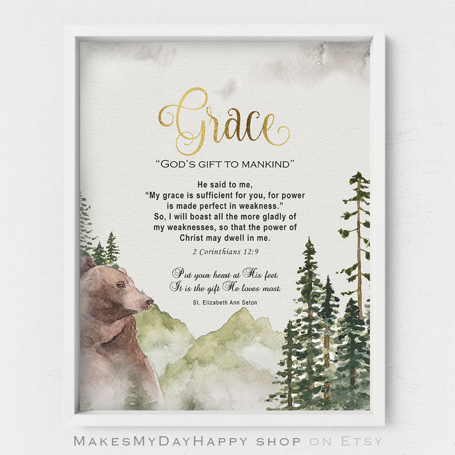 Grace Name MeaningFirst name wall artBiblical meaning2 | Etsy