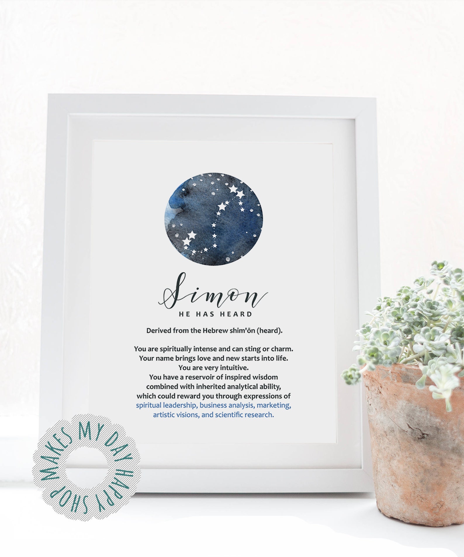 Simon Custom Name Personalized Artprintable Name Wall Art - Etsy