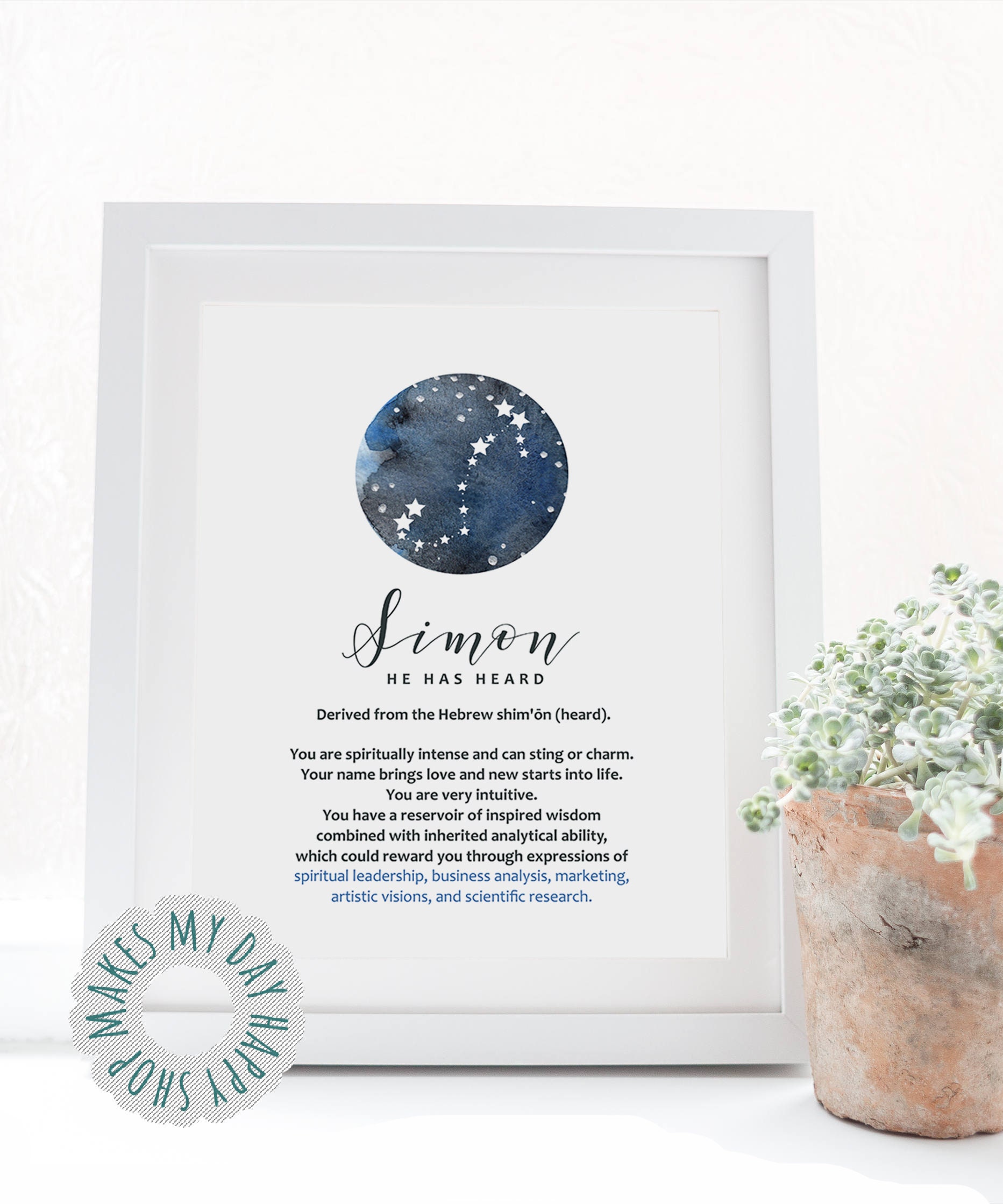 Simon Custom Name Personalized Artprintable Name Wall Art - Etsy