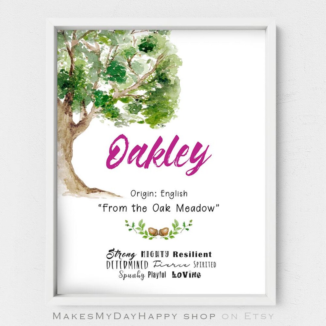 Oakley Name Wall Art,english Name Meaning,lonely Tree Landscape,nature ...