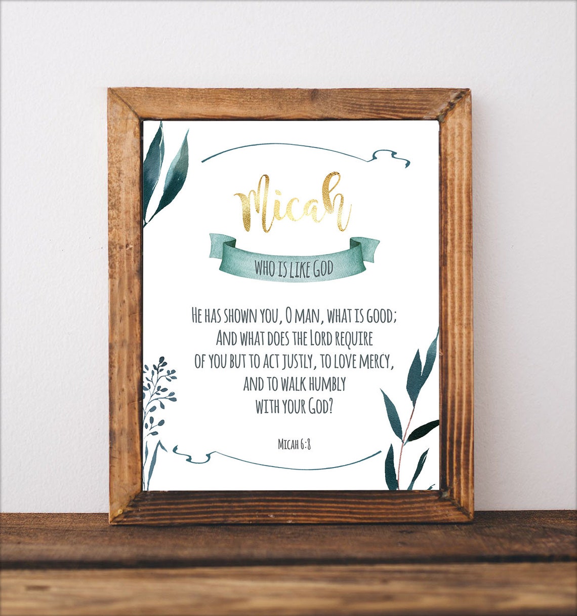 Micah Custom Name Wall Art,personalized Name Meaning With Biblical ...
