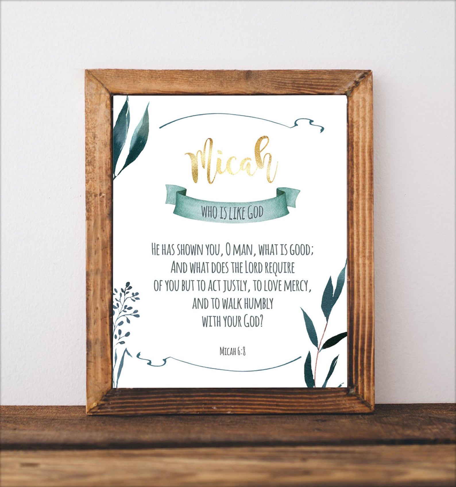 Micah Custom Name Wall Artpersonalized Name Meaning With - Etsy