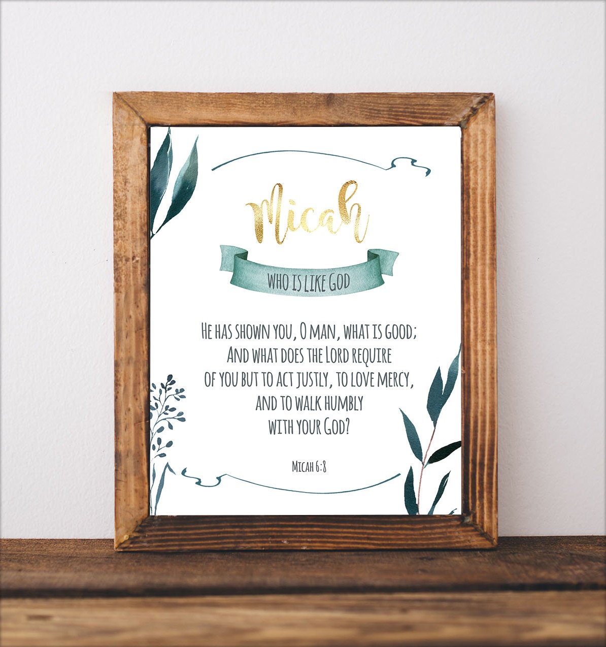 Micah Custom Name Wall Artpersonalized Name Meaning With - Etsy