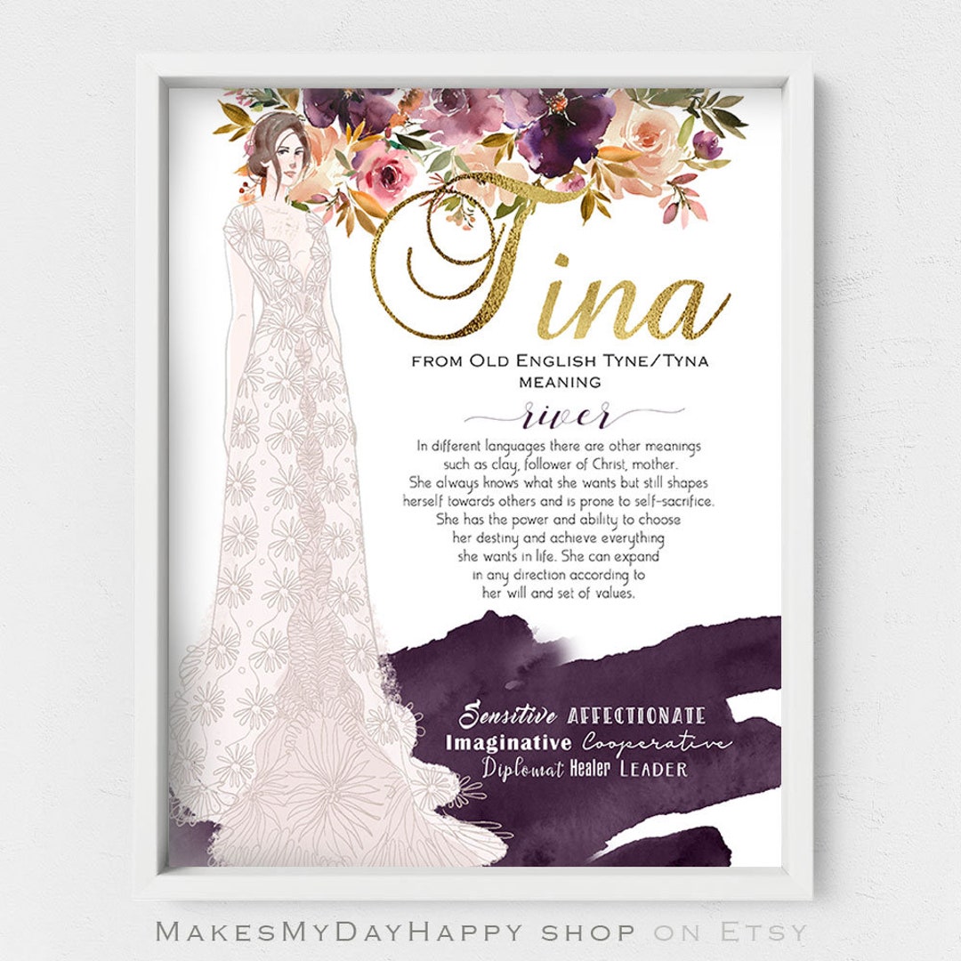 Tina Meaning of Name,custom Printable Name Meaning,personalized Given ...