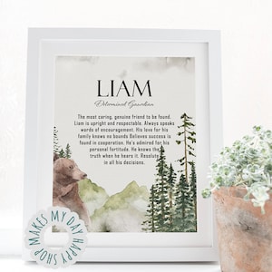 Liam Personalized Name Meaningcustom Printable Meaning of - Etsy