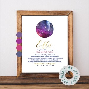 Ella Name Wall Art,personalized Name Art,constellation Star Map,custom ...