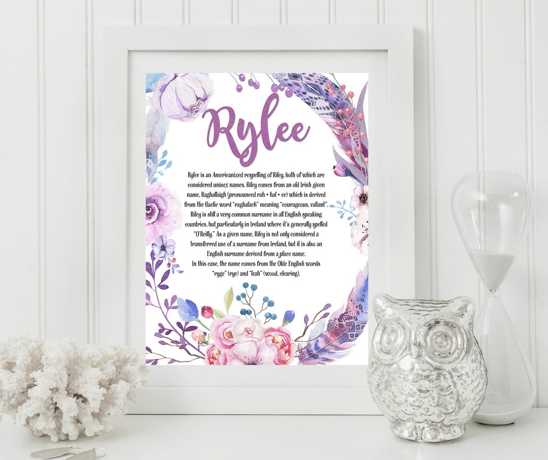 Custom Name Personalized Art Print With Meaning of Name,baby Shower ...