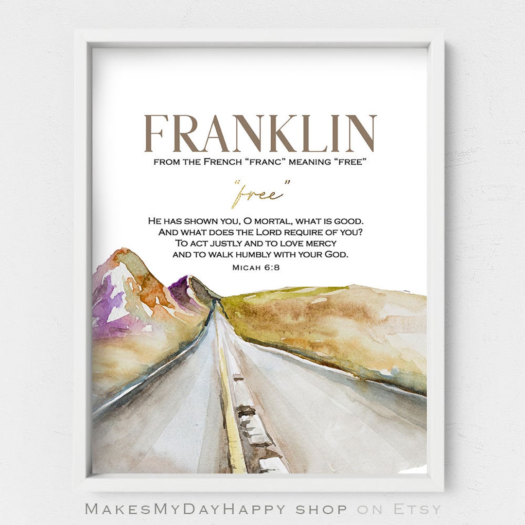 Franklin Custom Name Meaning,name References,first Name Wall Art ...