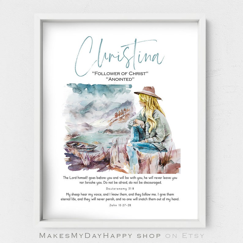 Christina Name Meaning,teen Girl Room Wall Art,personalized First Name ...