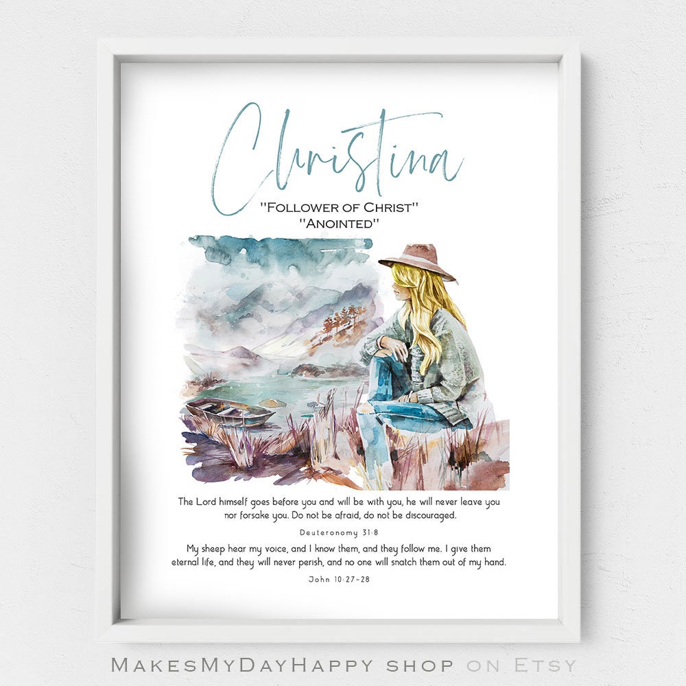 Christina Name Meaningteen Girl Room Wall Artpersonalized - Etsy