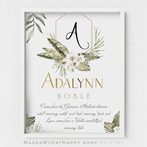 Mannat Name Wall Art,hindi Name Meaning,tropical Room Decor,hibiscus ...