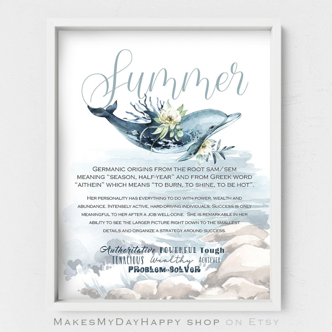 Summer Name Meaning,creatures of the Underwater World,first Name Wall ...