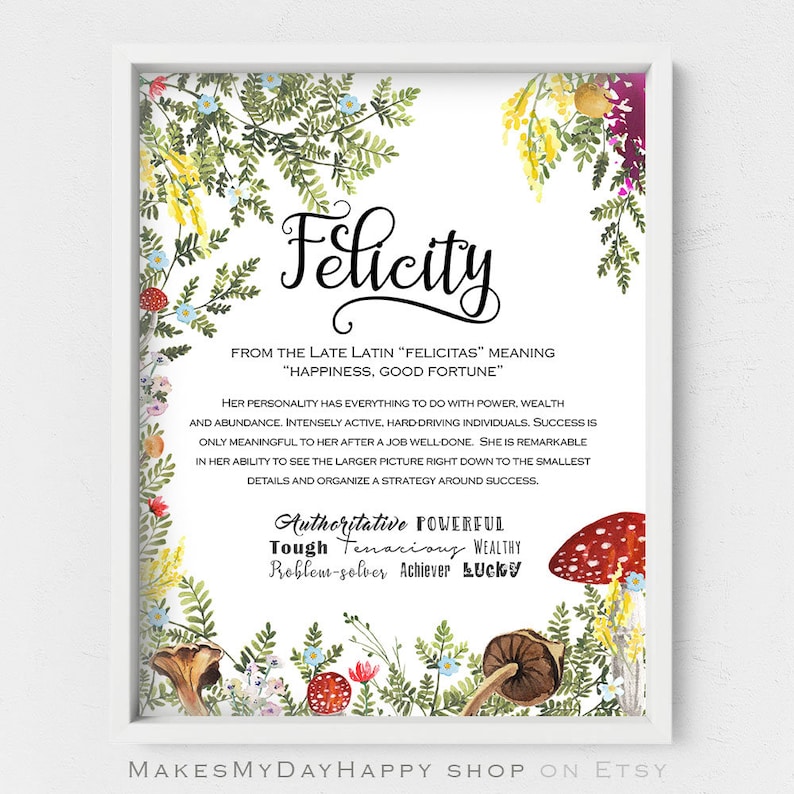 Felicity Custom Name Meaningforget Me Nots Flowersspring - Etsy