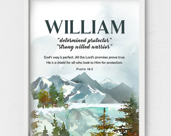 Personalized Name Signwilliam Custom Name Meaningfirst Name | Etsy