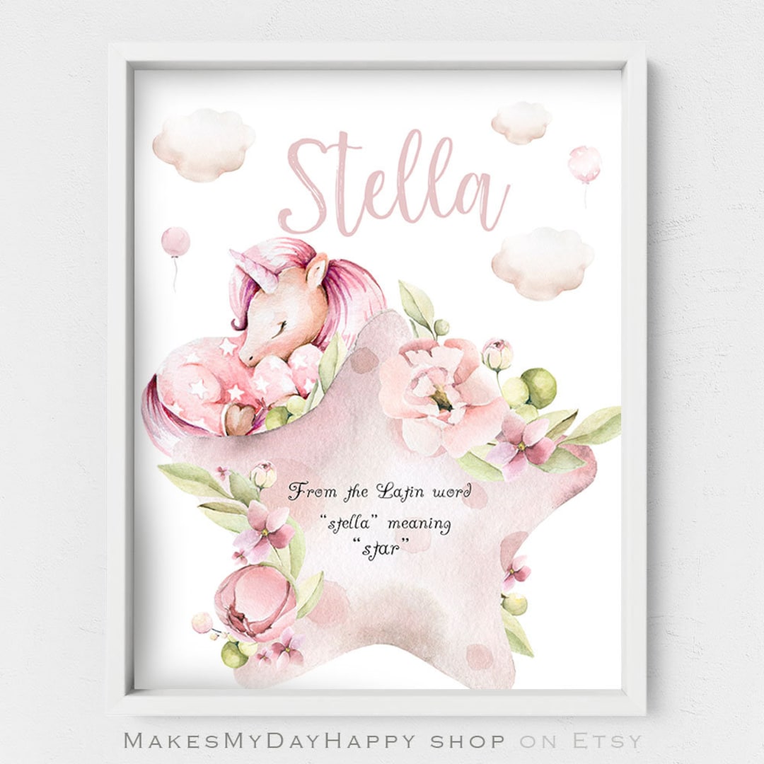 Stella Printable Custom Name Maning,unikorn Lover Gift,stella Origin ...