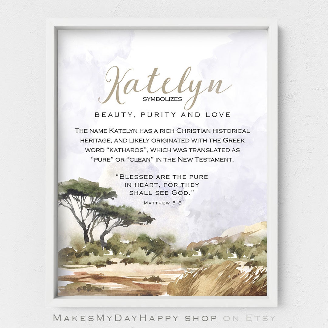 Katelyn Name Meaning,first Name Wall Art,given Name,bible Meaning ...