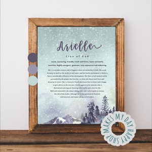 Custom Name Personalized Art Print With Meaning of Name,baby Shower ...