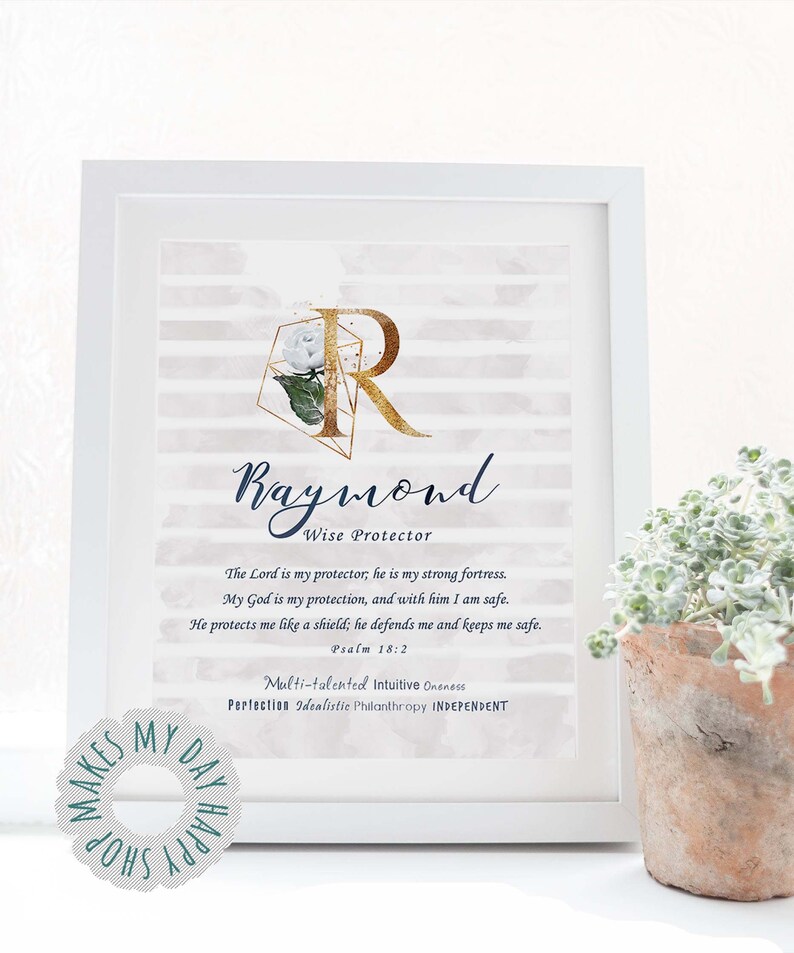 Raymond Boy Name Meaningcustom Name Wall Artpersonalized - Etsy