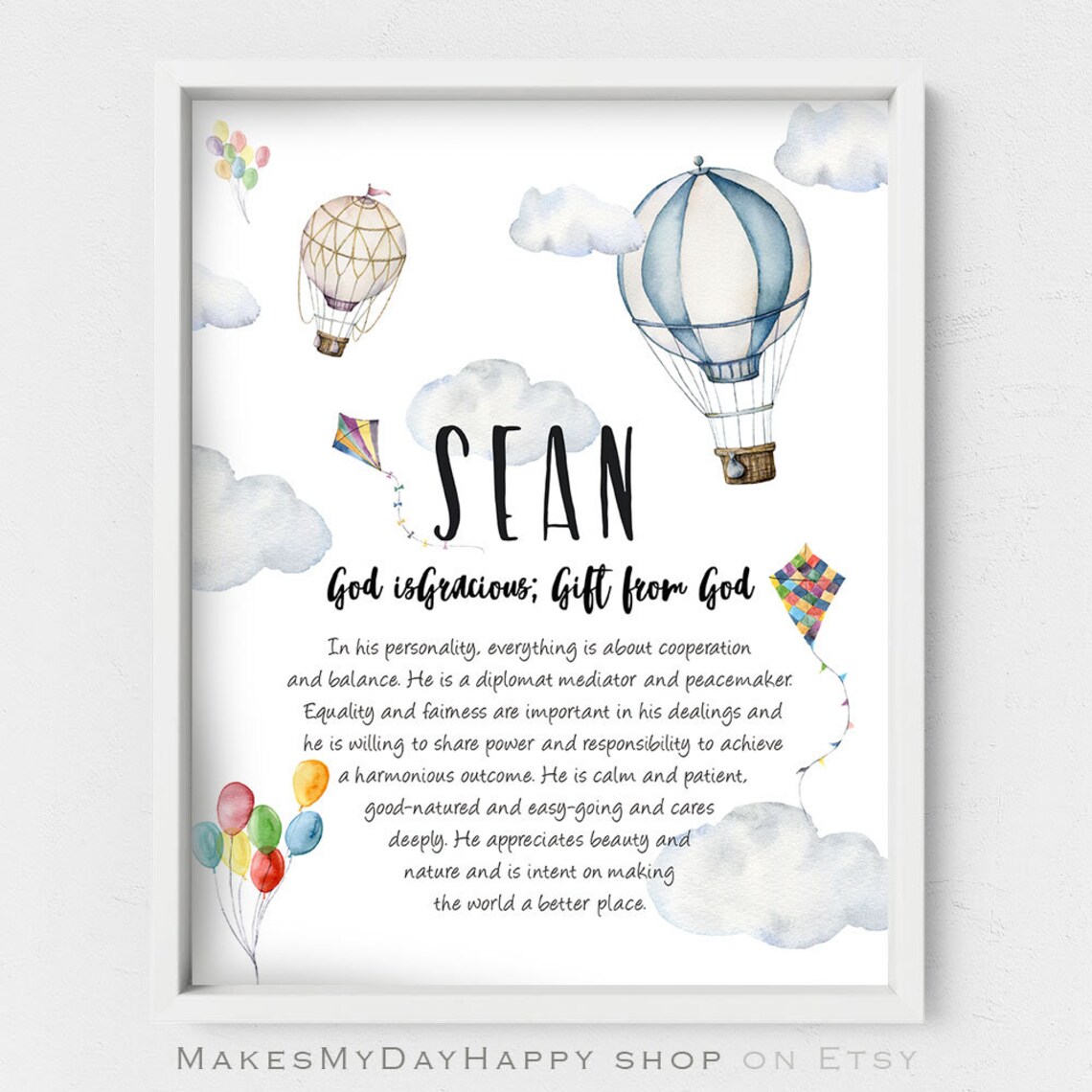 Isaiah Name Wall Art,sweet Dream in the Clouds,sleeping Animal ...