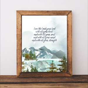 Mark 16:15 Printable Floral Mapmint Blue World Mapgo Into - Etsy