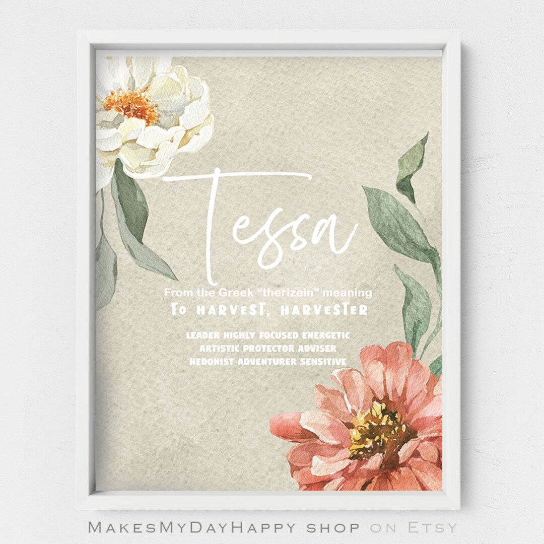 Tessa Name,meaning of Name,personalized Gift,custom Name Meaning ...