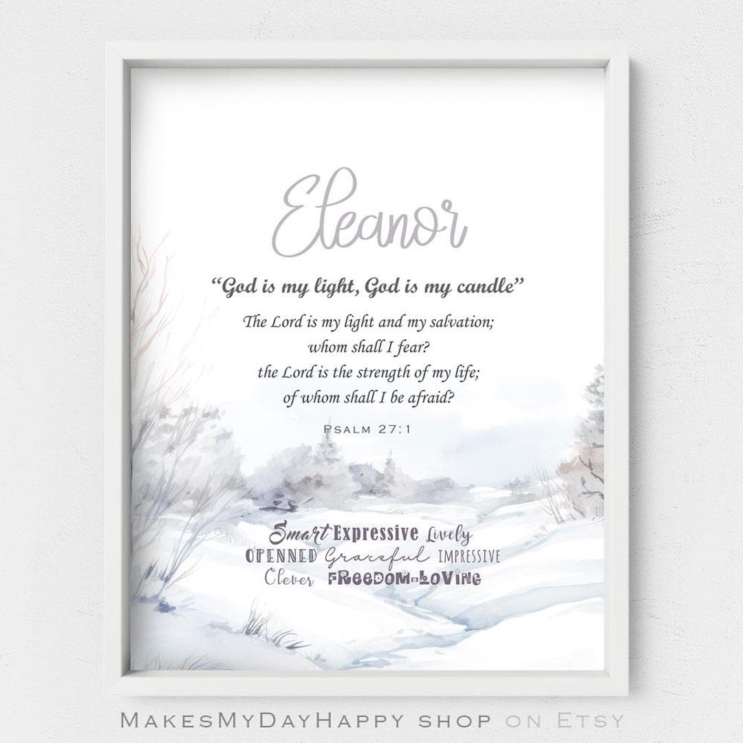 Eleanor Name Meaning Printable Poster,custom First Name Art,snowy ...