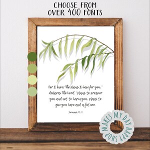 Jeremiah 29:11,for I Know the Plans, Hope Quote,woodland Decor ...