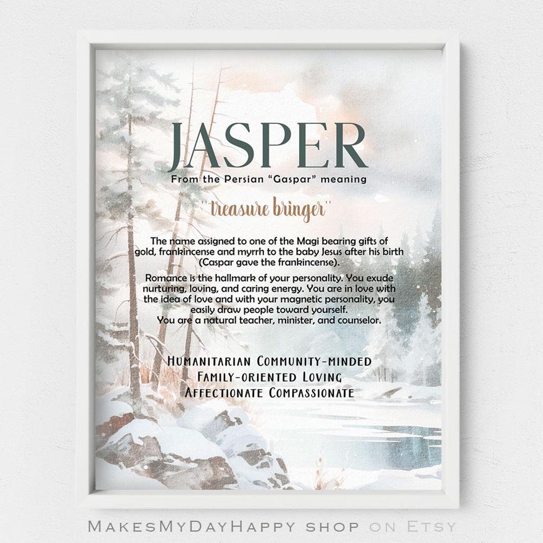 Jasper Name Wall Art,persian Name Meaning,first Name Sign,foggy ...