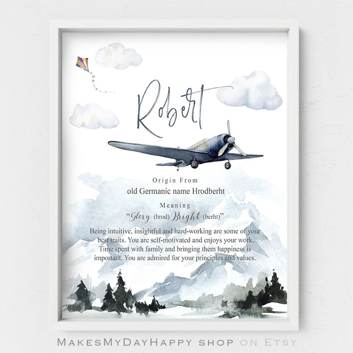 Isaiah Name Wall Art,sweet Dream in the Clouds,sleeping Animal ...