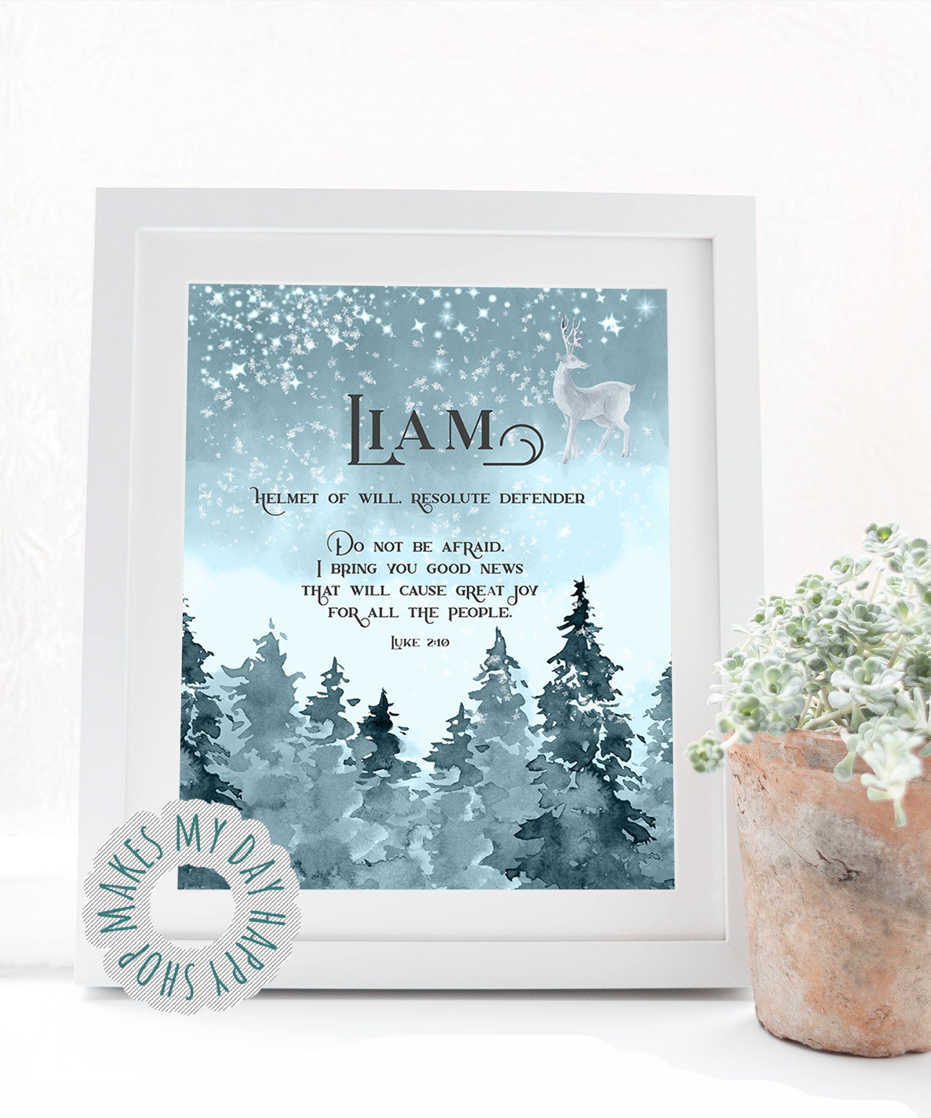 Liam Personalized Name meaningCustom Printable Meaning of | Etsy
