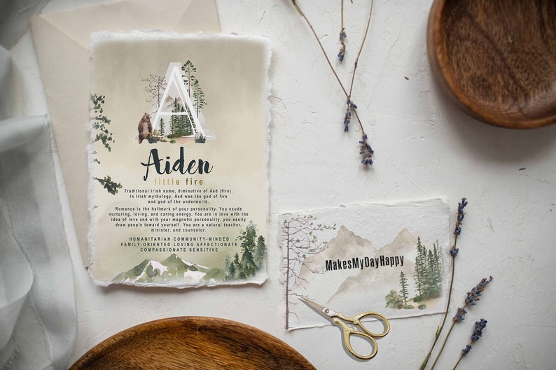 Aiden Personalized Name Meaning,custom Printable Name Wall Art ...