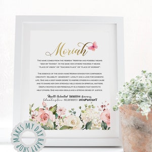 Moriah Name Meaning,girls Nursery Room Decor,personalized Name Wall Art ...