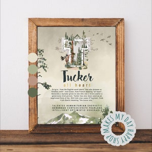 Jaxon Personalized Name Wall Art,custom Name Meaning,watercolor Forest ...