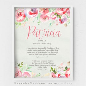 Patricia Name,first Name Wall Art,biblical Meaning,ephesians 1 ...