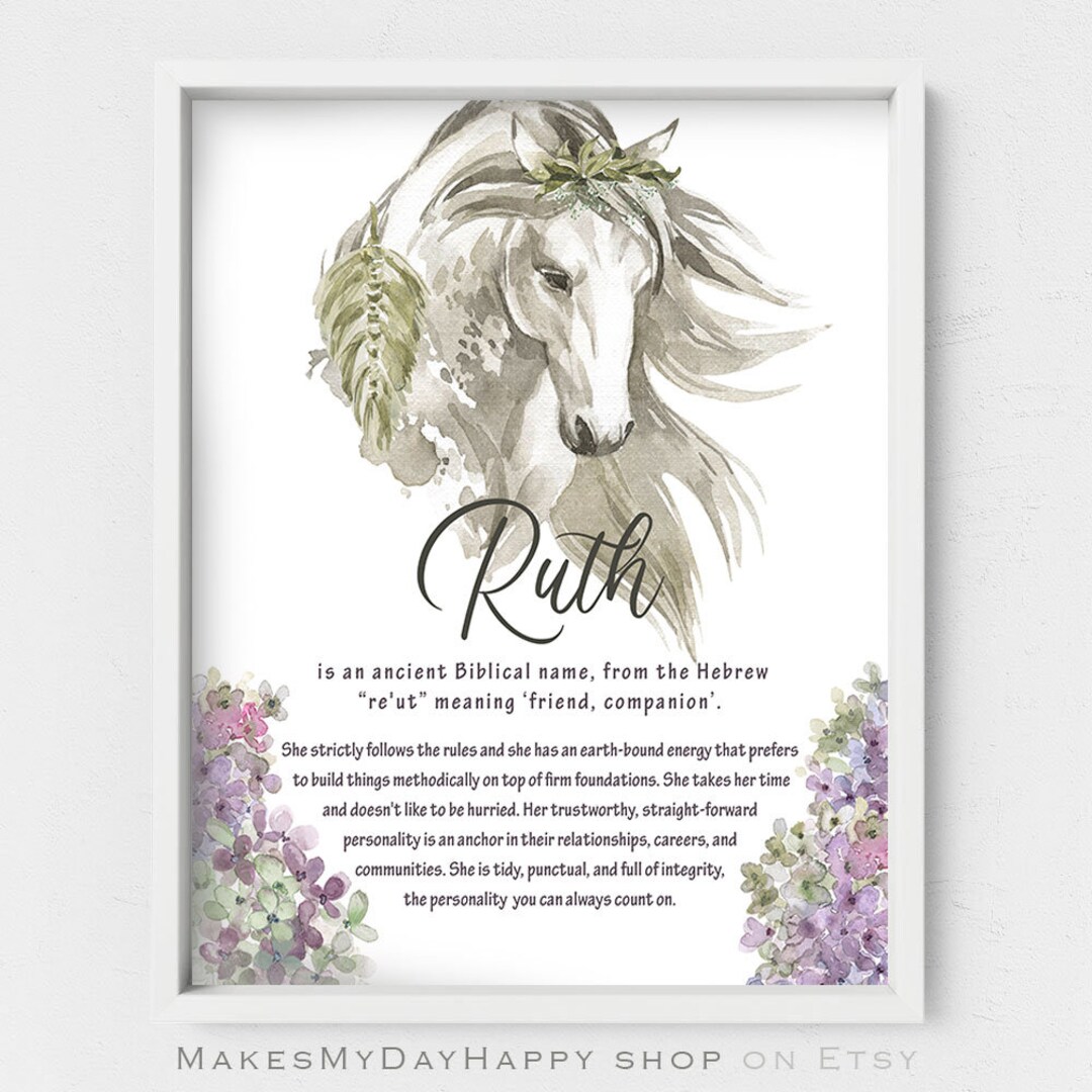 Ruth Name Meaning,biblical Names Meaning,romantic First Name Poster ...