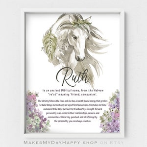 Ruth Name Meaning,biblical Names Meaning,romantic First Name Poster ...