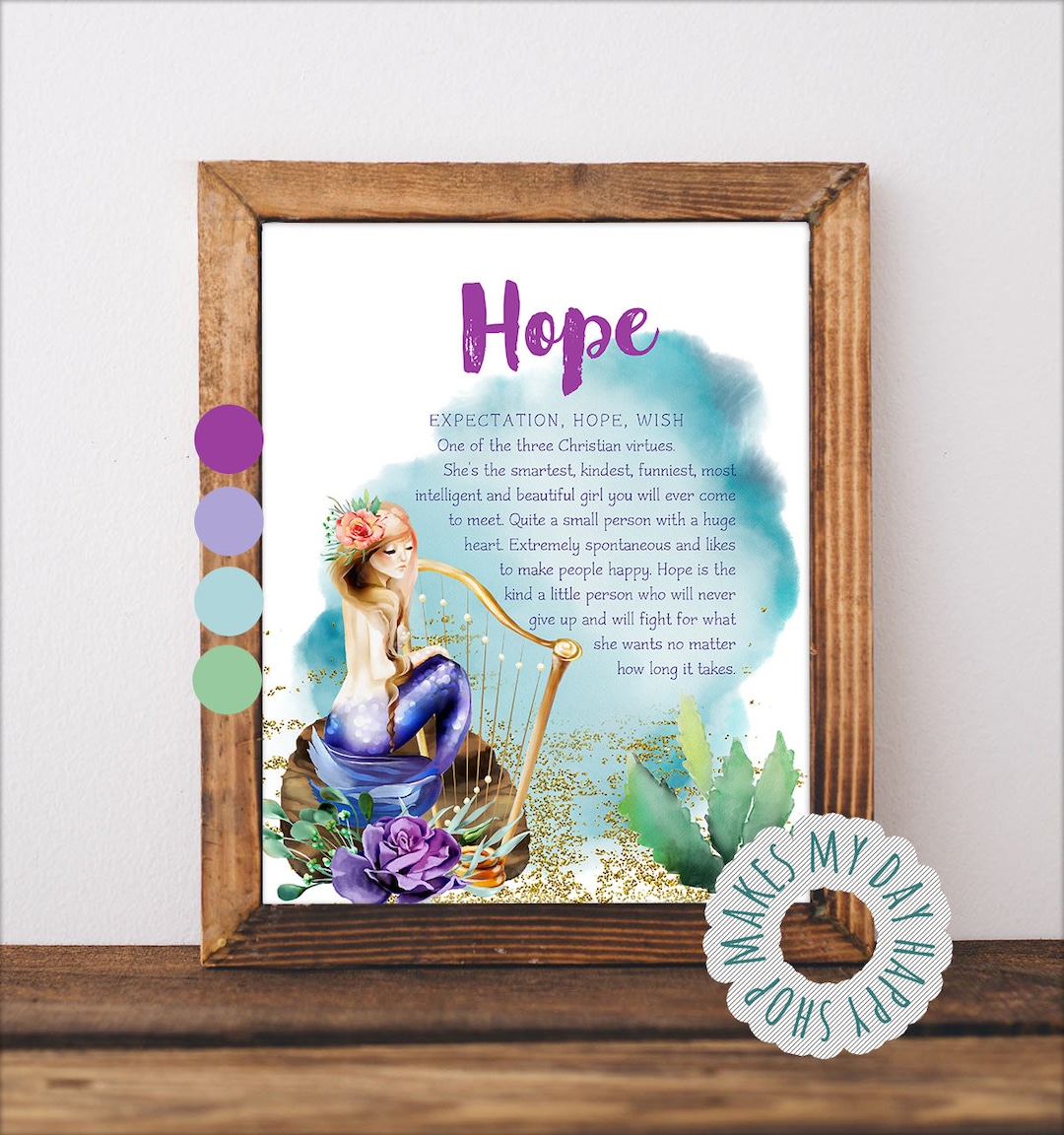 Hope Name Meaning,hope Custom Name Printable Wall Art,mermaid ...