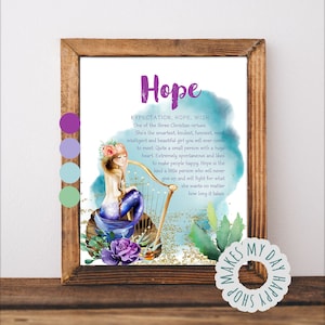 Hope Name Meaning,hope Custom Name Printable Wall Art,mermaid ...