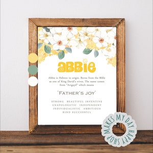 Abbie Name Meaning,custom Name Wall Art,personalized Meaning of Name ...
