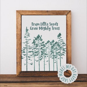 From Little Seeds Grow Mighty Trees Nursery Printable,rustic Camping ...